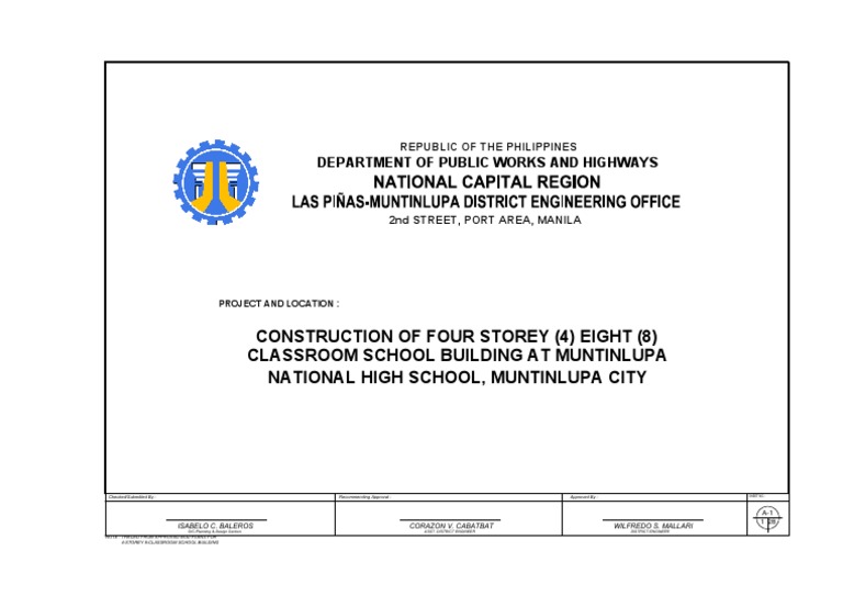 Muntinlupa 4-Storey School Building Plans | PDF