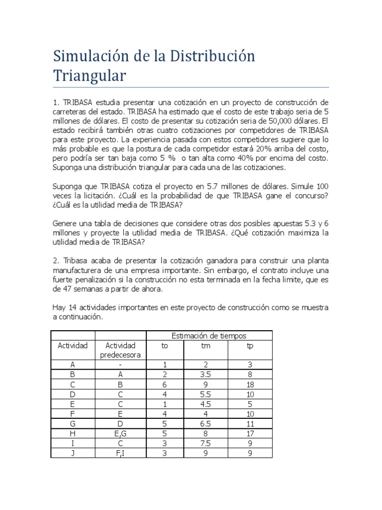 Simulación de La Distribución Triangular | PDF