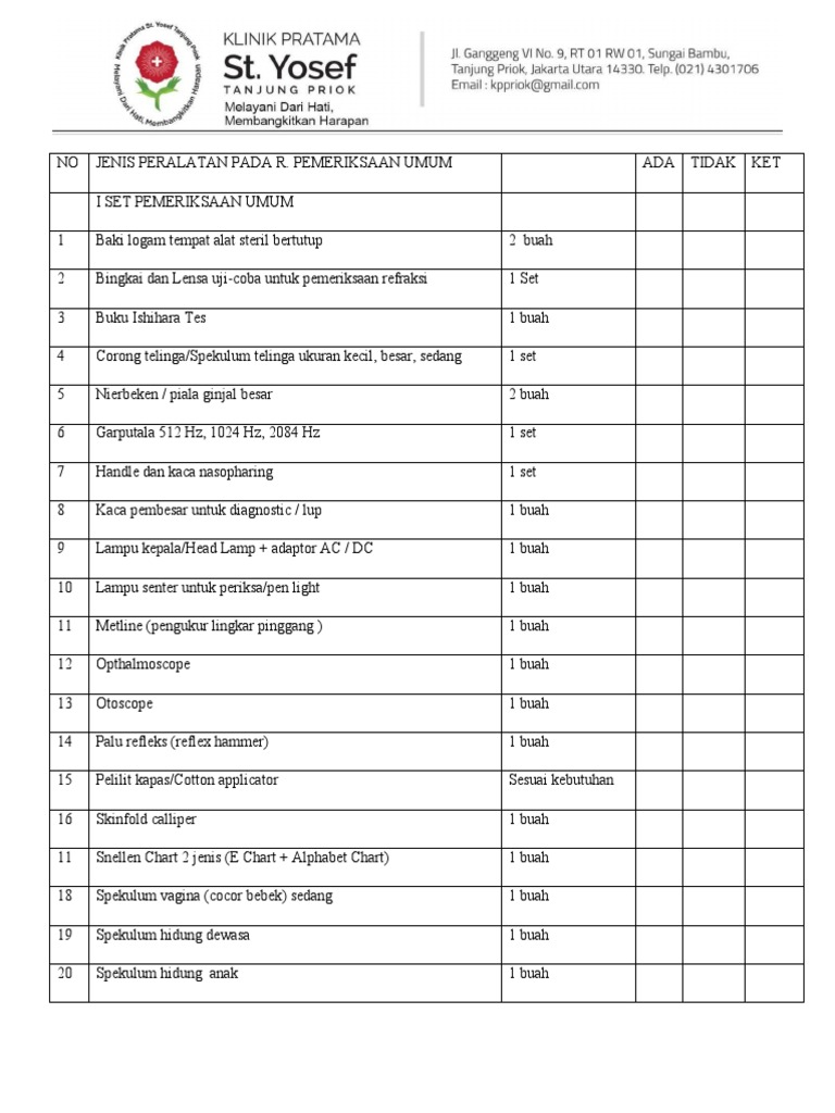KLINIK PRATAMA List Alkes PMK 14 | PDF | Kesehatan Holistik