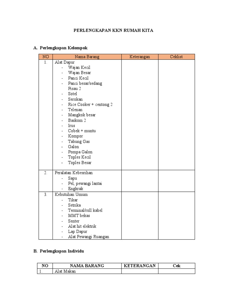 RAB Dan Keperluan KKN | PDF