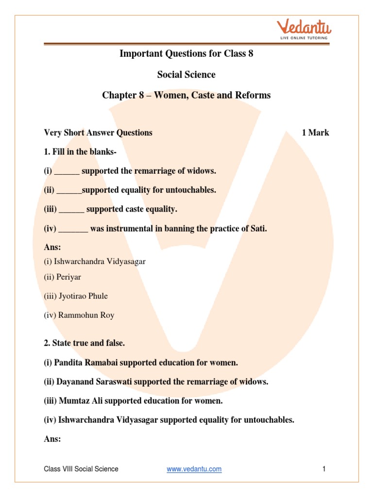 Important Questions For CBSE Class 8 Social Science Our Past 3 Chapter ...