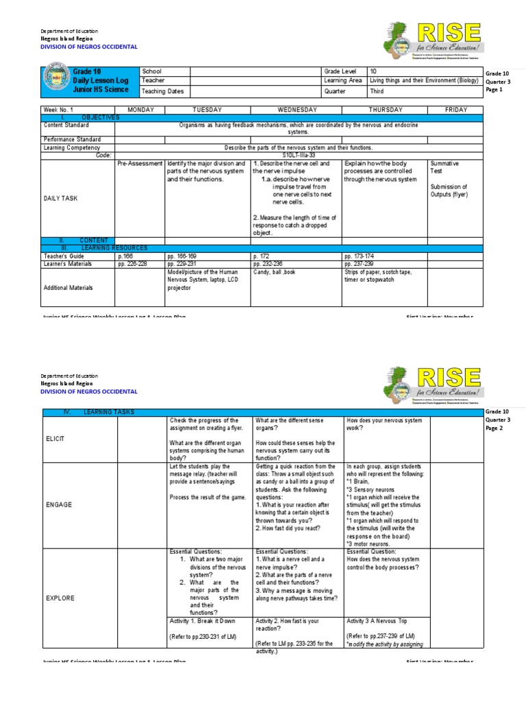 Grade 10 3rd Quarter DLL | PDF | Menstrual Cycle | Anatomy