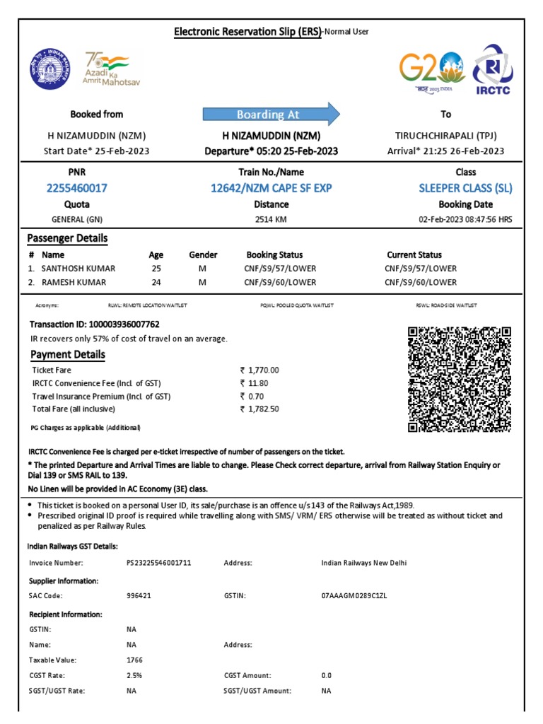 12642/Nzm Cape SF Exp Sleeper Class (SL) | PDF | Identity Document