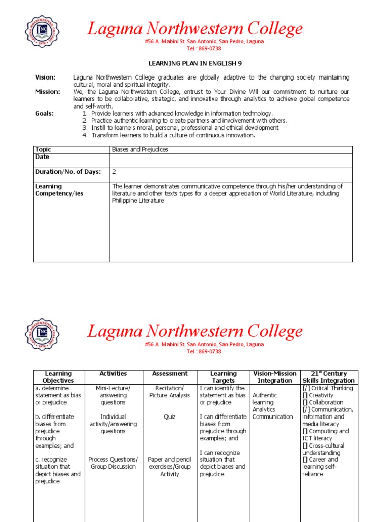 LP English 9 | PDF | Educational Assessment | Learning