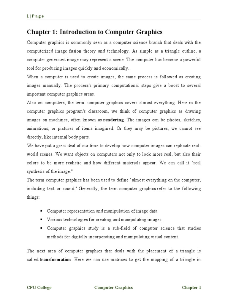 Chapter 1 | PDF | Display Resolution | Computer Graphics
