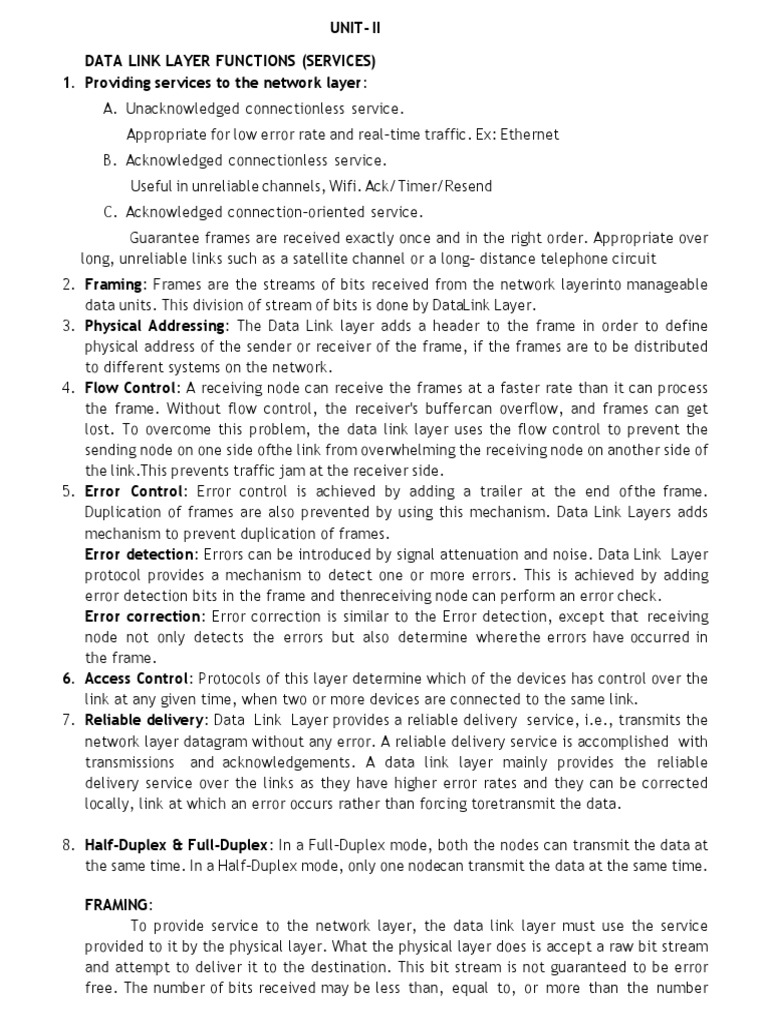 Unit 2 | PDF | Transmission Control Protocol | Error Detection And Correction