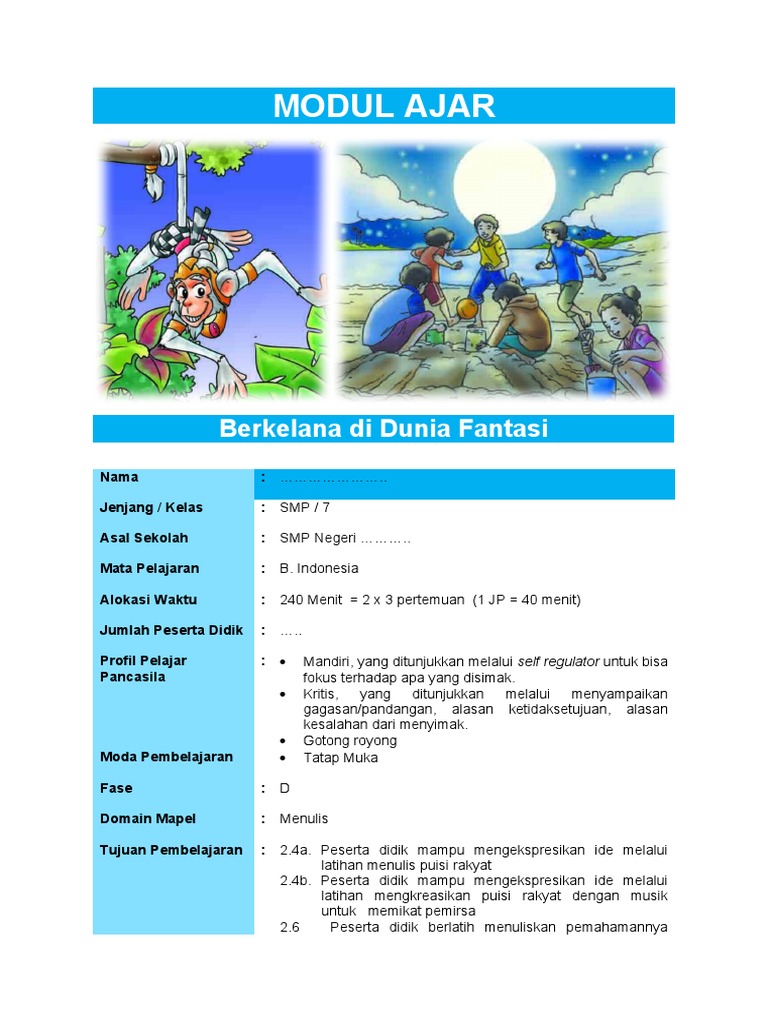 TP 4a.4b.6.12 Bab 2 Berkelana Di Dunia Imajinasi | PDF