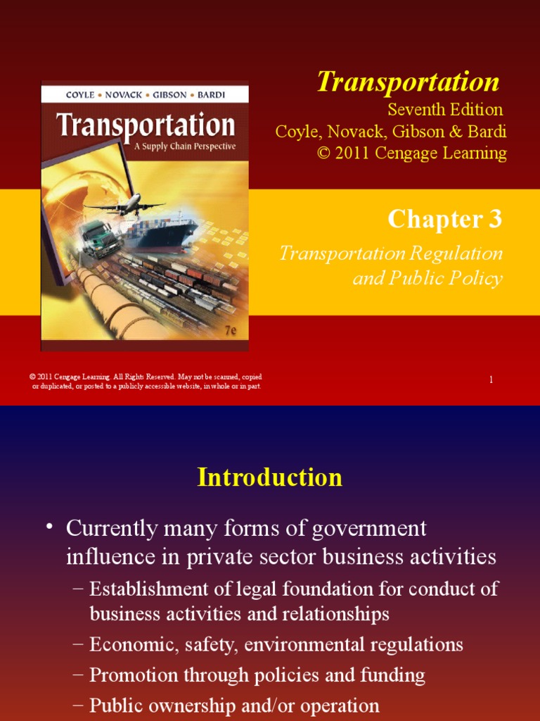 Chapter 3.transportation Regulation and Public Policy | PDF | Competition Law | Common Law
