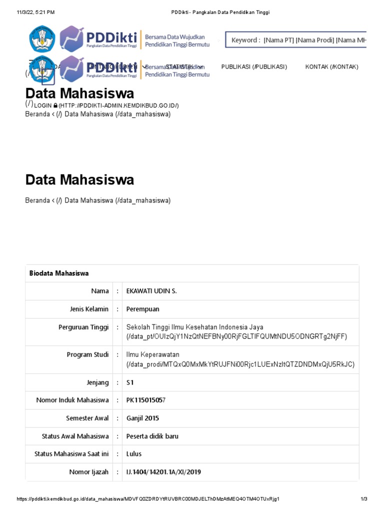 PDDikti - Pangkalan Data Pendidikan Tinggi | PDF