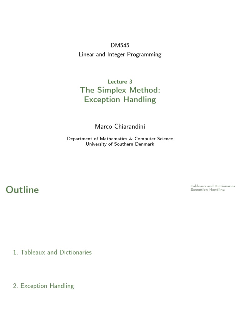 dm545 Lec3 | Download Free PDF | Applied Mathematics | Mathematics Of ...