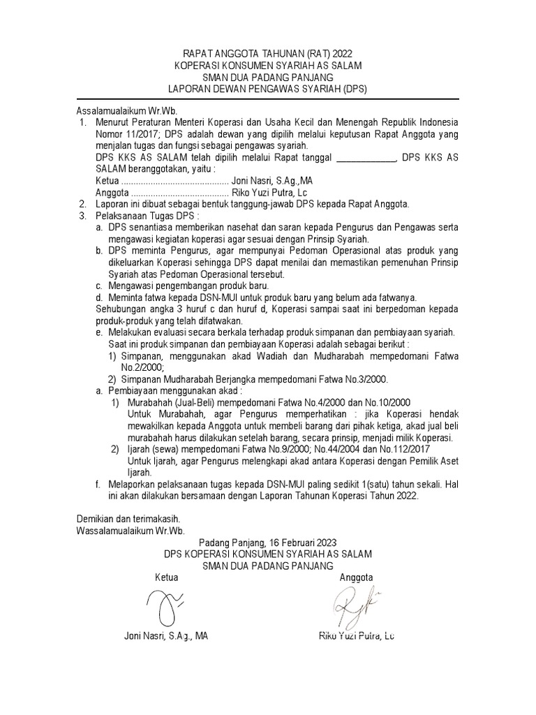 Laporan DPS-2022 | PDF