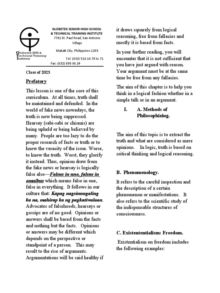 Philosophy Week 2 and 3 Official Module | PDF | Argument | Reason