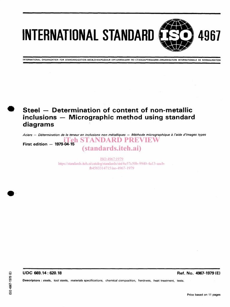 Iso 4967 1979 | PDF | International Organization For Standardization | Physical Sciences