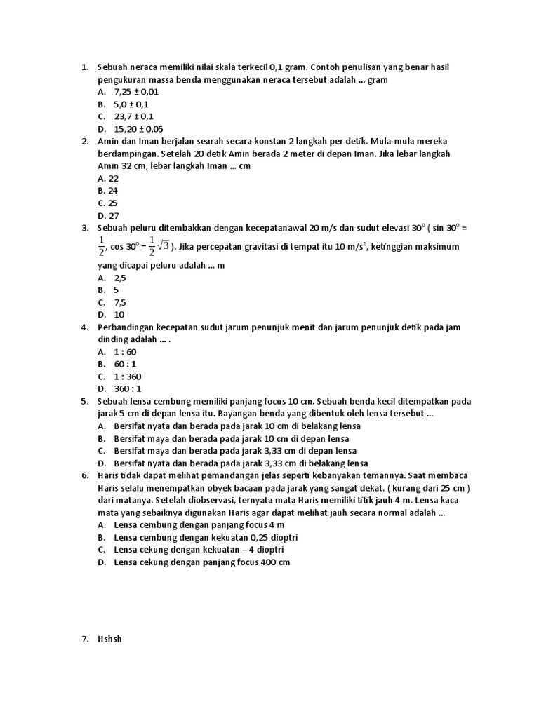 Soal KSN IPA SMP 2021 Kabupaten | PDF