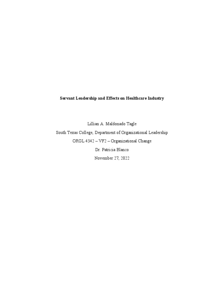 Final Artifact 2 | PDF | Servant Leadership | Leadership