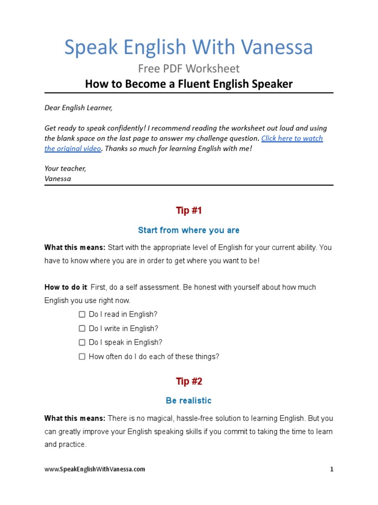 How To Speak Fluent English in 2023 - Speak Engli | PDF | Fluency | English Language
