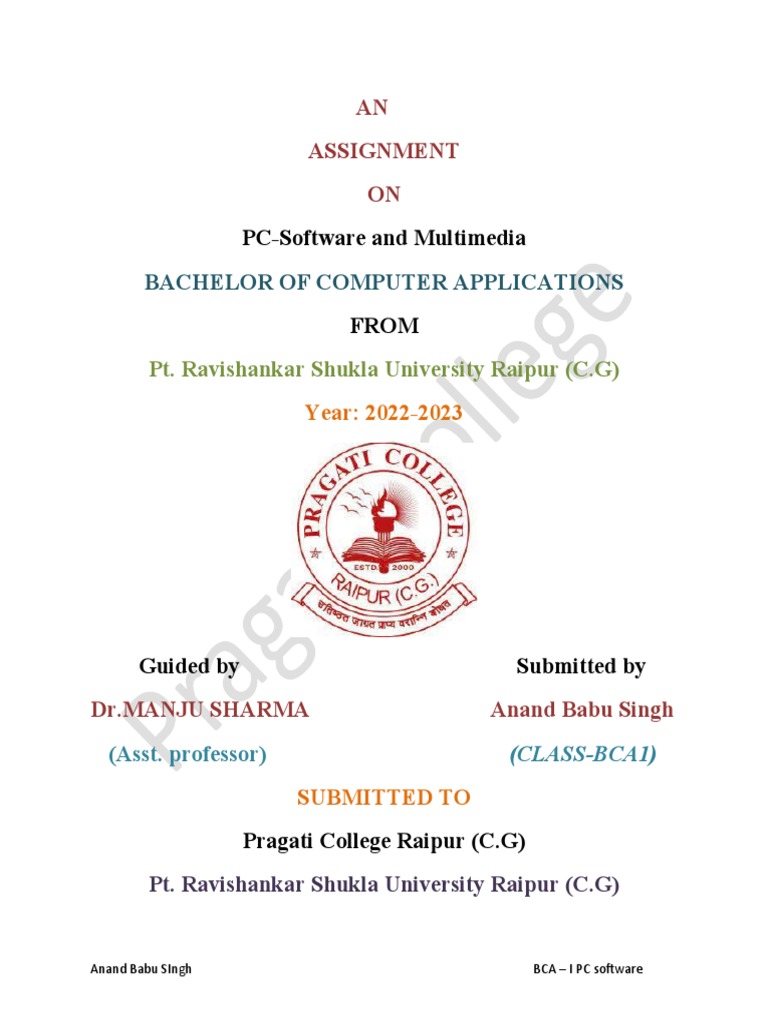 Pc software BCA | PDF | Microsoft Word | Word Processor