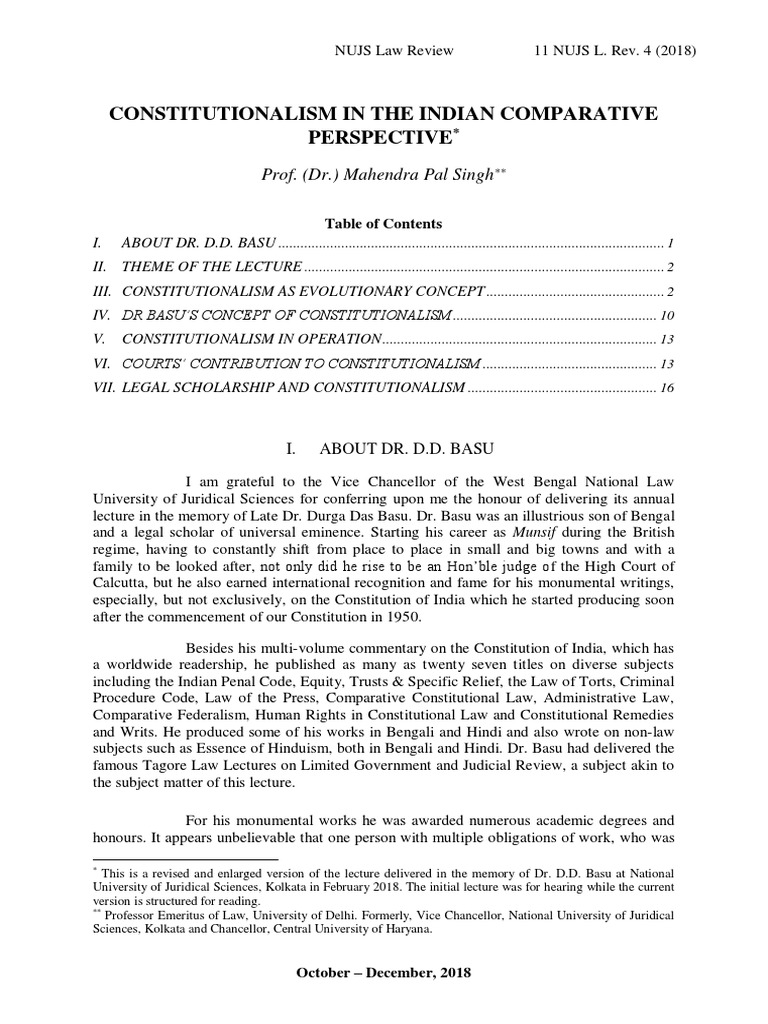 Prof. (DR.) Mahendra Pal Singh, Constitutionalism | PDF | Democracy | Political Ideologies