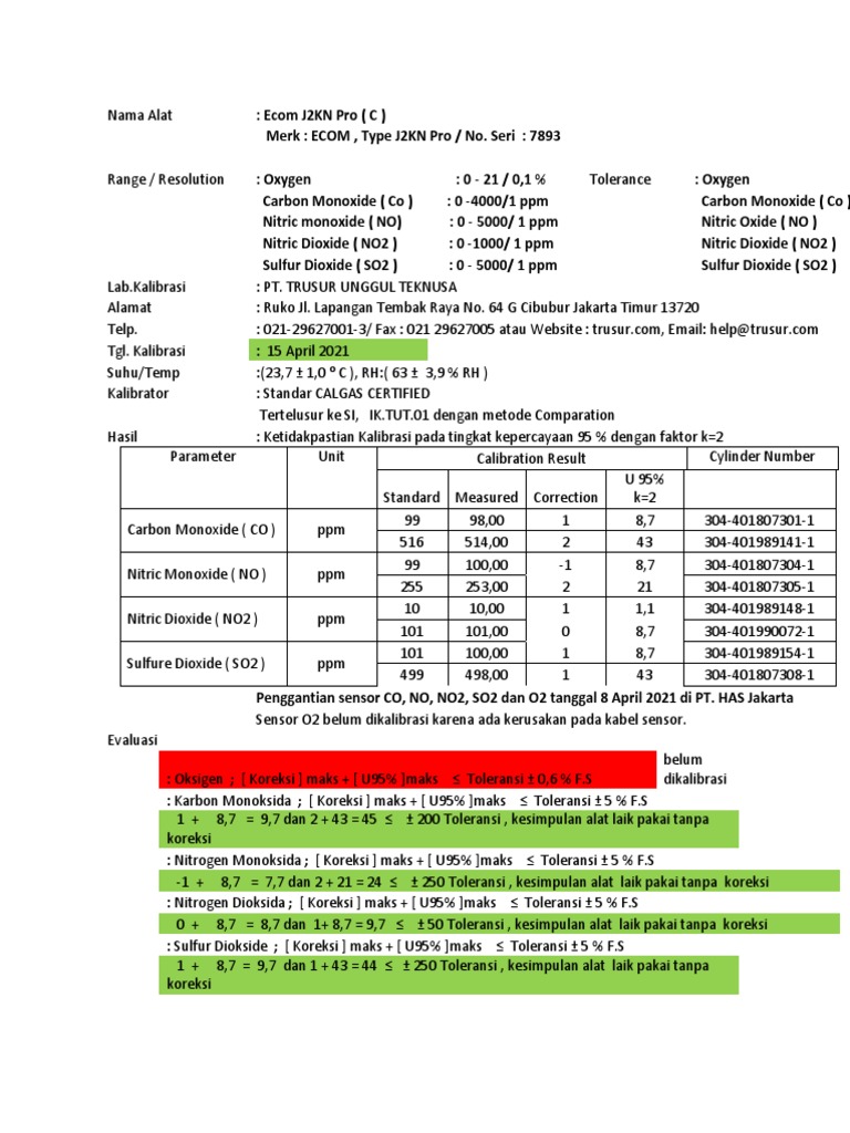 Ecom J2KN Pro (C) | PDF | Oxide | Sulfur Dioxide
