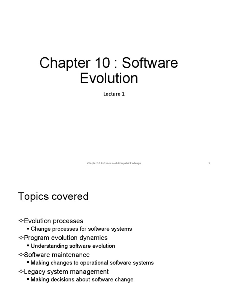 Chapter Ten Software Evolution | PDF | Method (Computer Programming) | Software