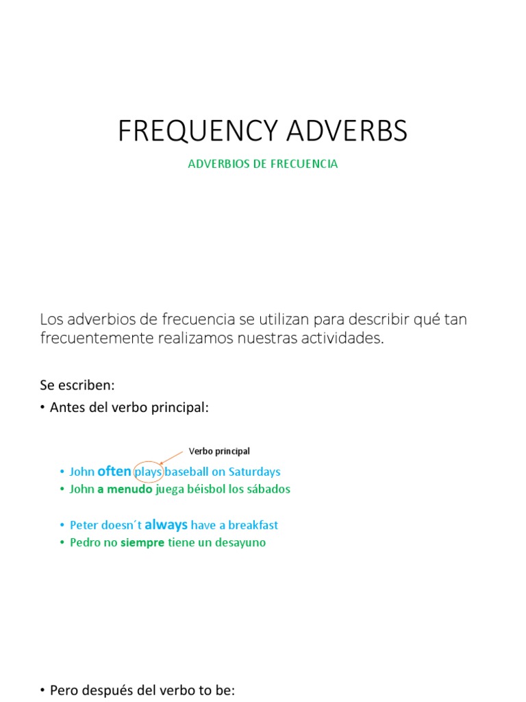 Frequency Adverbs | PDF