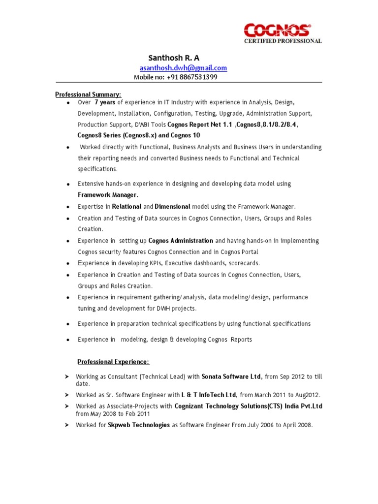 Santhosh CV | PDF | Data Warehouse | Jp Morgan Chase