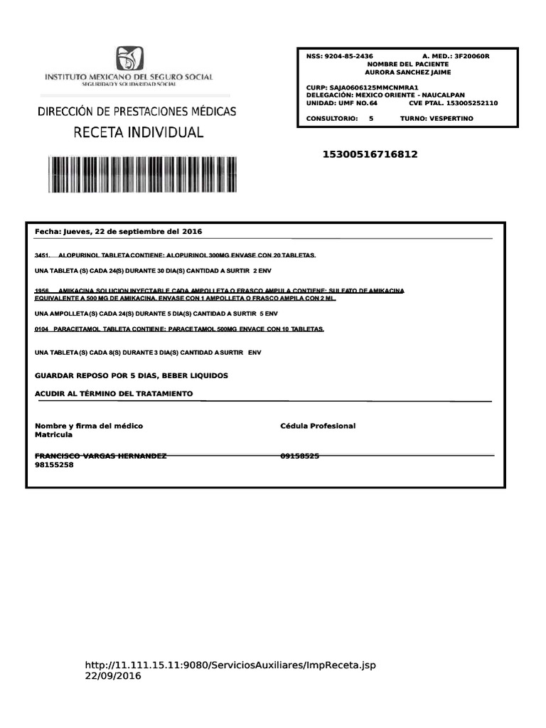 Receta Imss Editable - Compress | PDF
