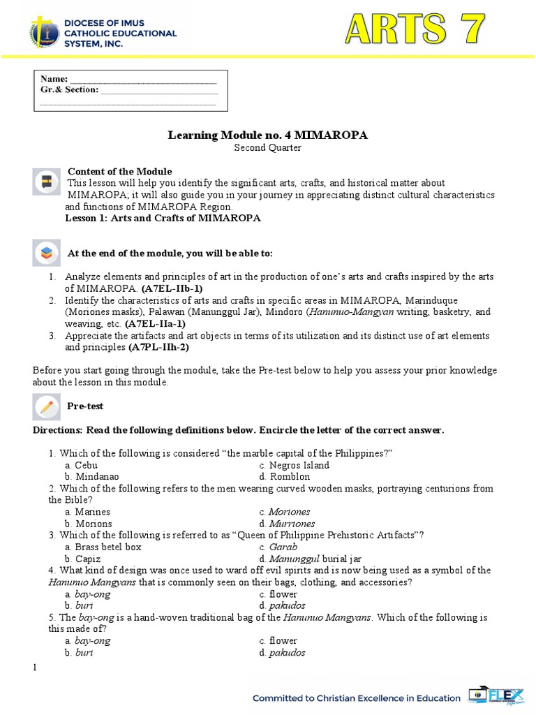 2QT_ARTS7_MOD4 | PDF | Weaving | Textiles