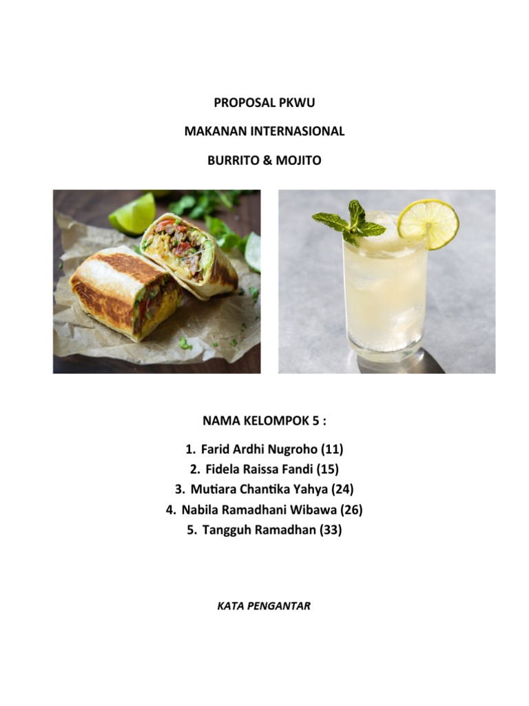 Proposal Makanan Burrito & Mojito | PDF