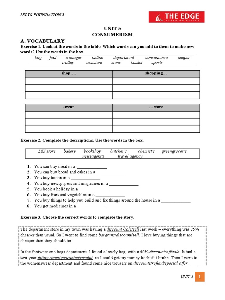 Unit 5 - Student | Download Free PDF | Online Shopping | Reason