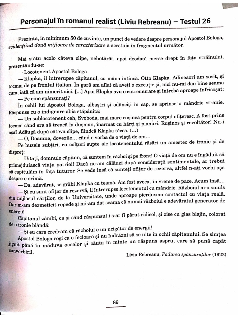 Bac S2 Personaj | PDF