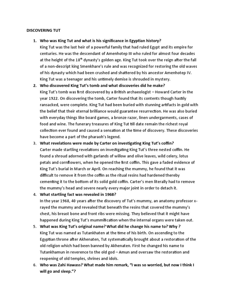 Discovering Tut... | PDF | Tutankhamun | Ancient Egypt