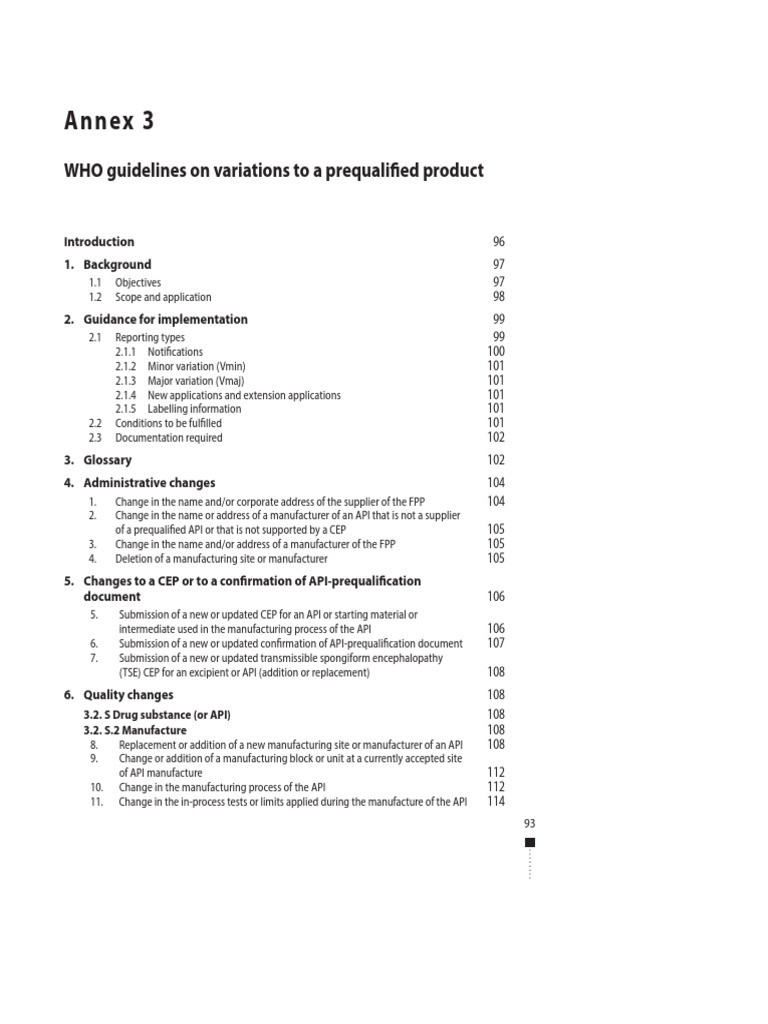 WHO Guidelines on Product Variations | PDF | World Health Organization ...