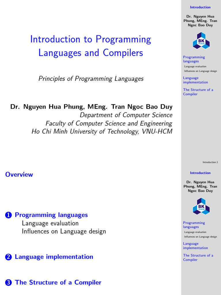 CO3005 Chapter 1 Introduction | PDF | Compiler | Parsing