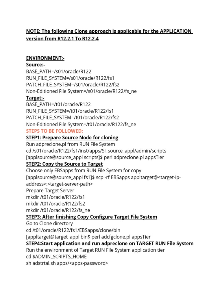 EBS R12.2 Cloning Process | PDF