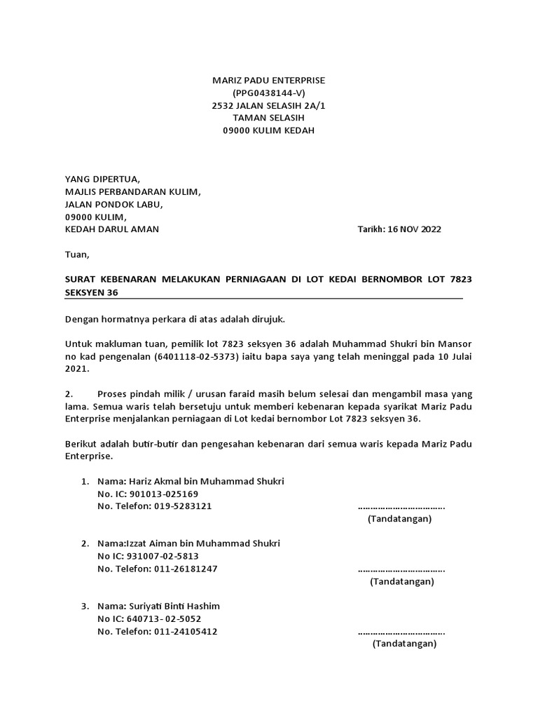 Surat Kebenaran | PDF