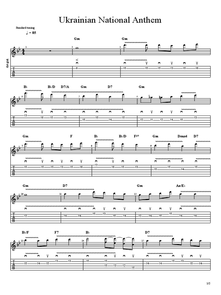 Ukrainian National Anthem - Guitar Tab | PDF