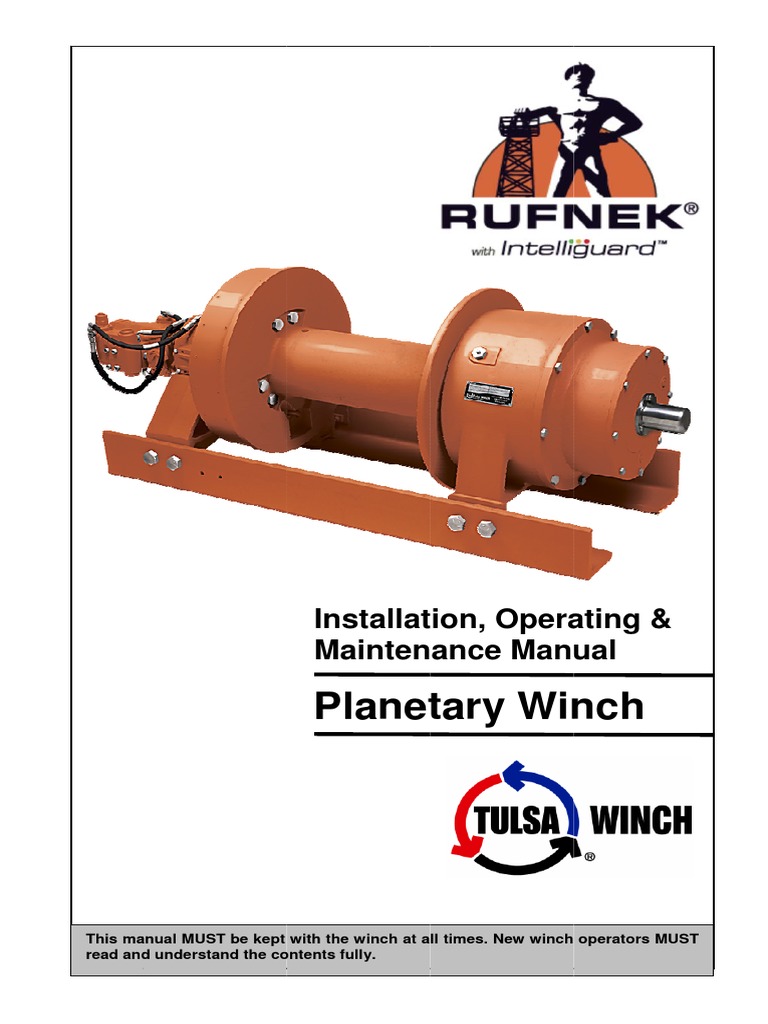 Planetary Winch Operating and Mainenance Manual | PDF | Clutch | Screw