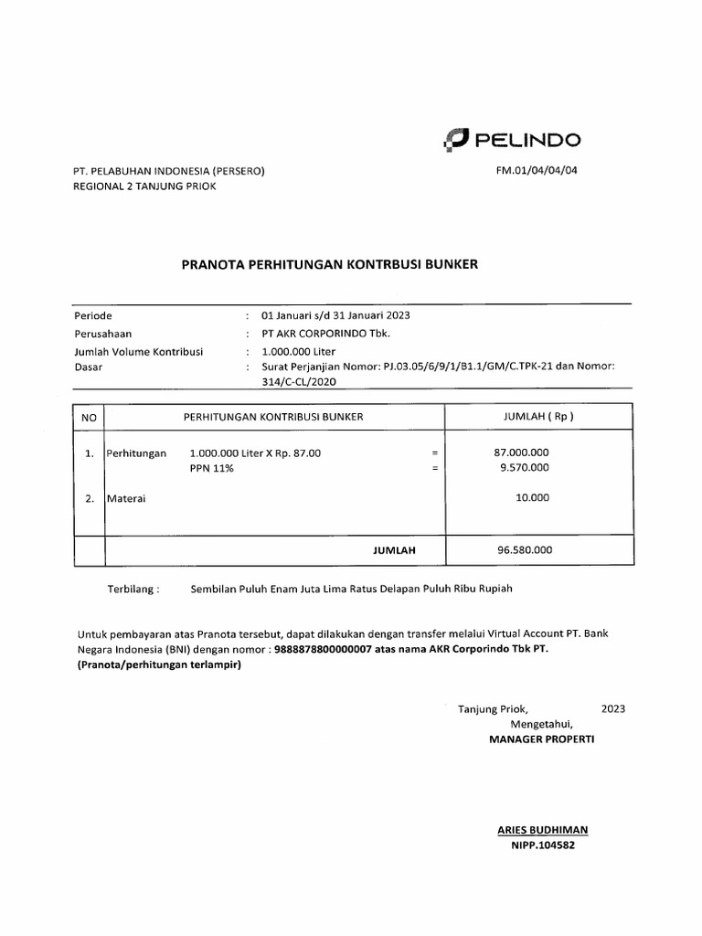 SPB Manual Kontribusi Bunker Januari 2023 | PDF