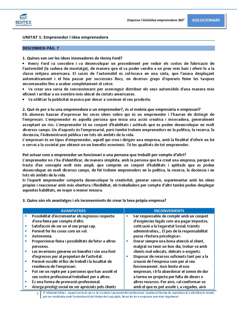 Solucionario EIE 360 Cat 2021 UD1 PDF | PDF