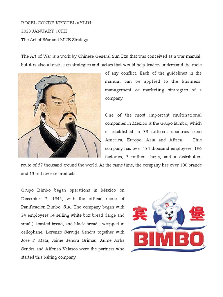 The Art of War and MNE Strategy Bimbo | PDF
