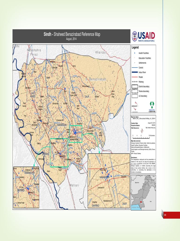 Sindh - Shaheed Benazirabad Reference Map | PDF