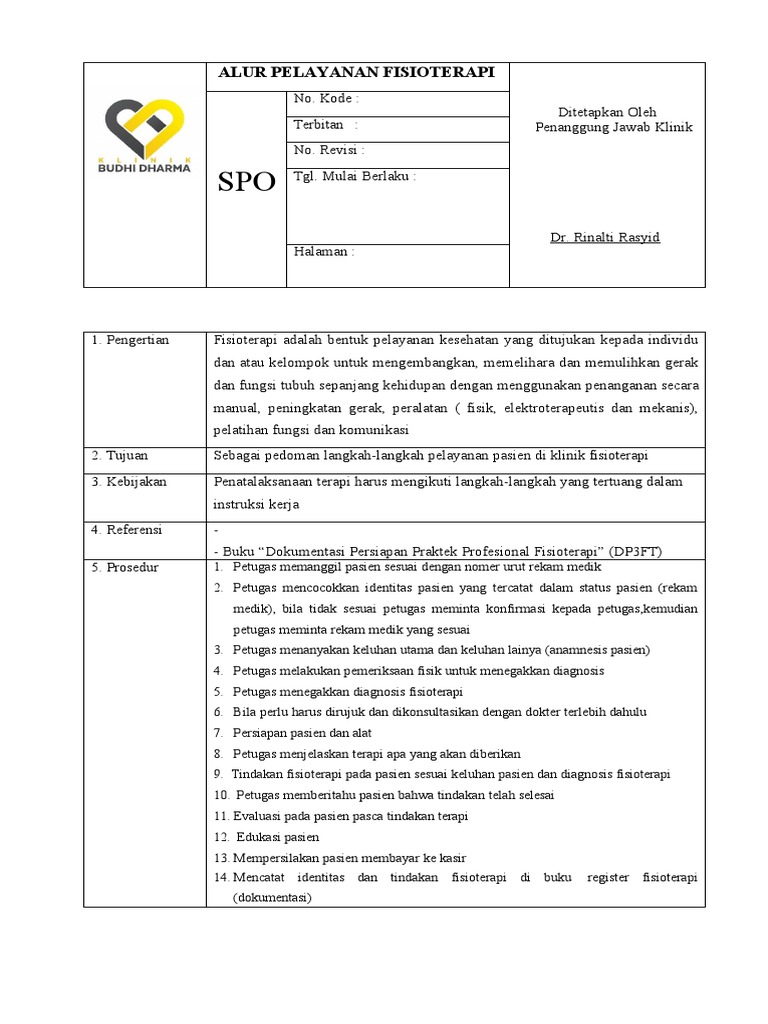 Sop-Fisioterapi Budhi Dharma | PDF | Sains & Matematika