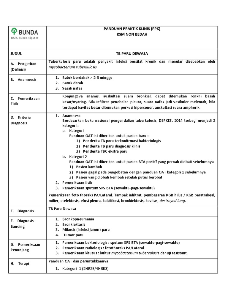 PPK TB Dewasa - Fix | PDF