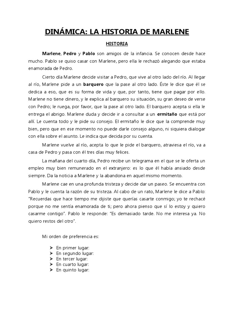 Dinámica de Marlene | PDF