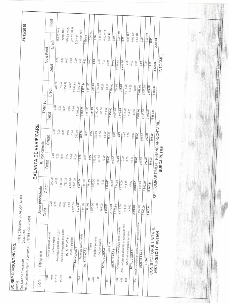 Balanta 31.12. | PDF