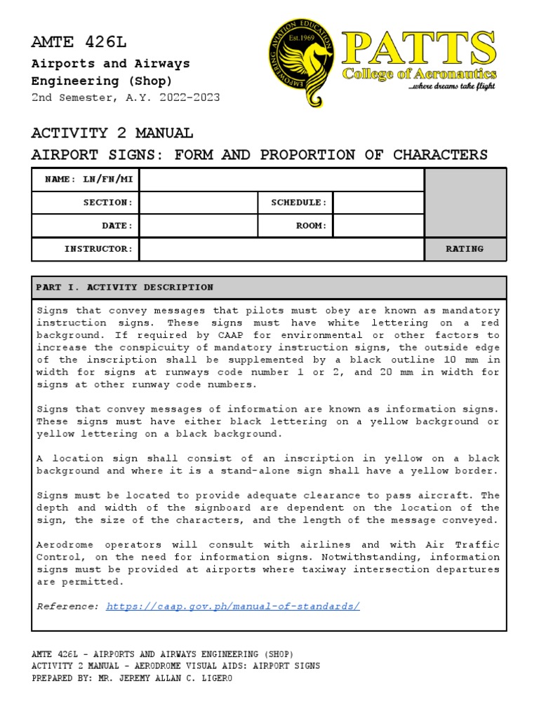 Amte 426l Activity 2 Manual | PDF | Airport | Air Traffic Control