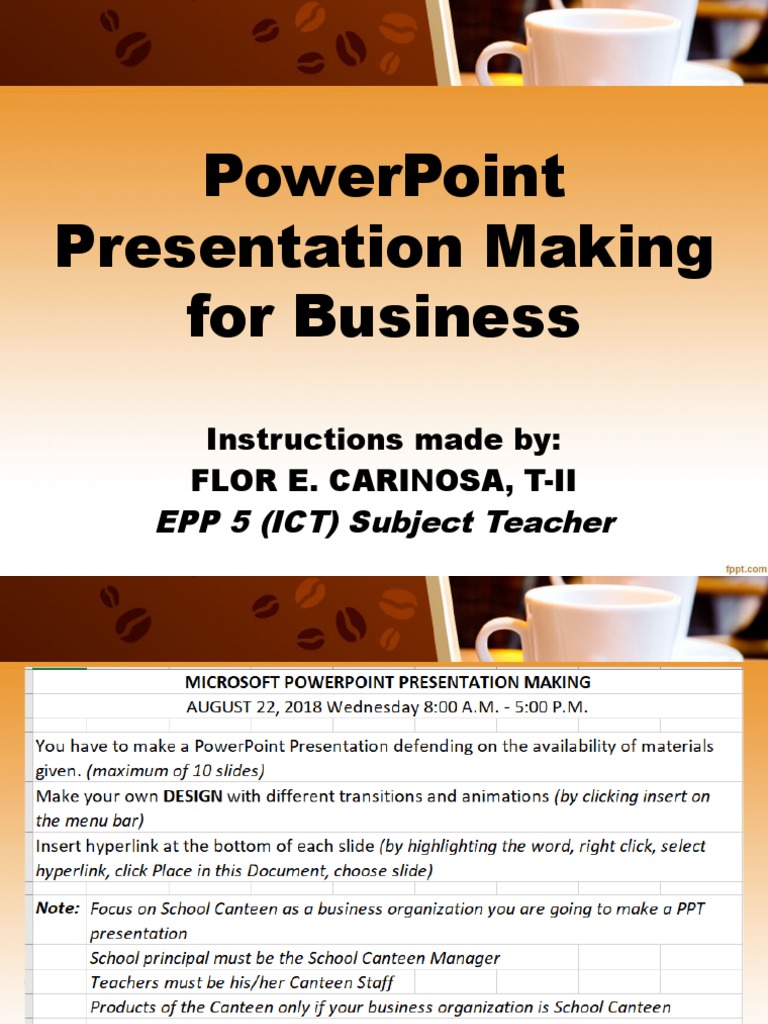 Powerpoint Presentation Making For Business | PDF | Drink | Coffeehouse