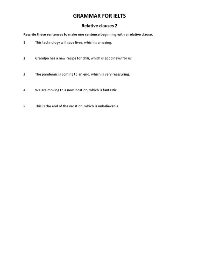 Relative Clauses Practice Exercises | PDF