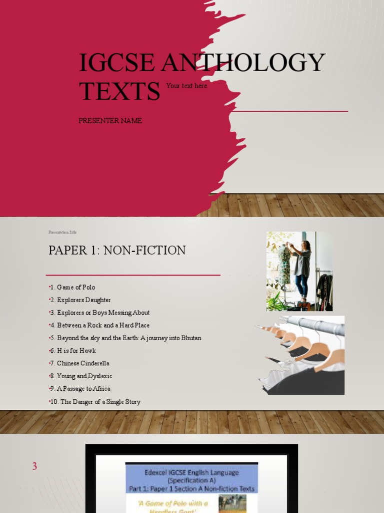 IGCSE Anthology P1 Non-Fiction Texts-Analysis Videos | PDF